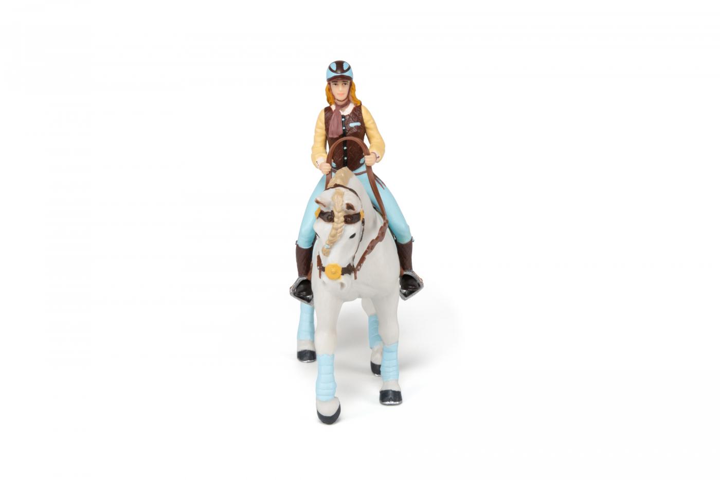 Papo 51545 Horse the rider fashion blue with tabs spielzeug-guenstig.de