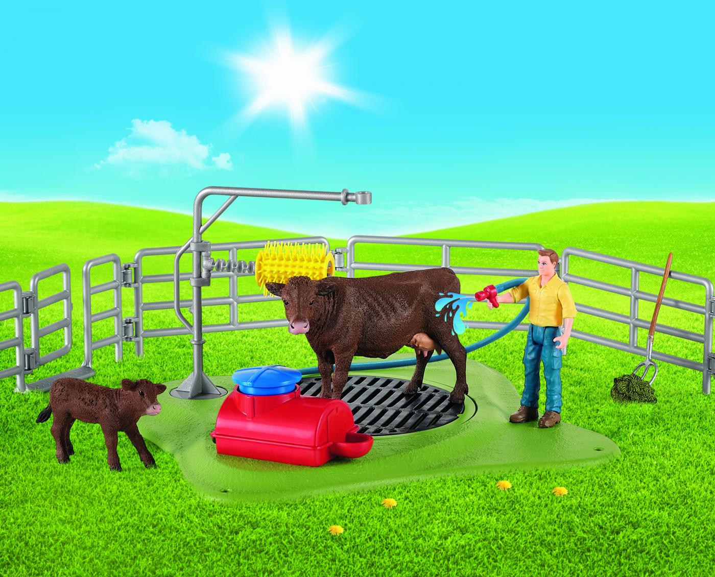 Schleich Farmworld: Schleich Cow washing station 42529