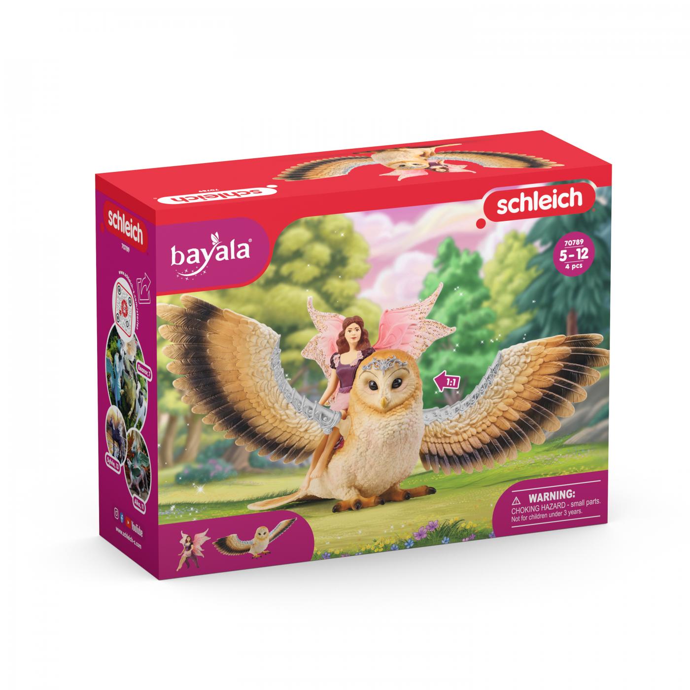 Schleich Bayala Elves: Schleich Elf on glitter owl new version 70789